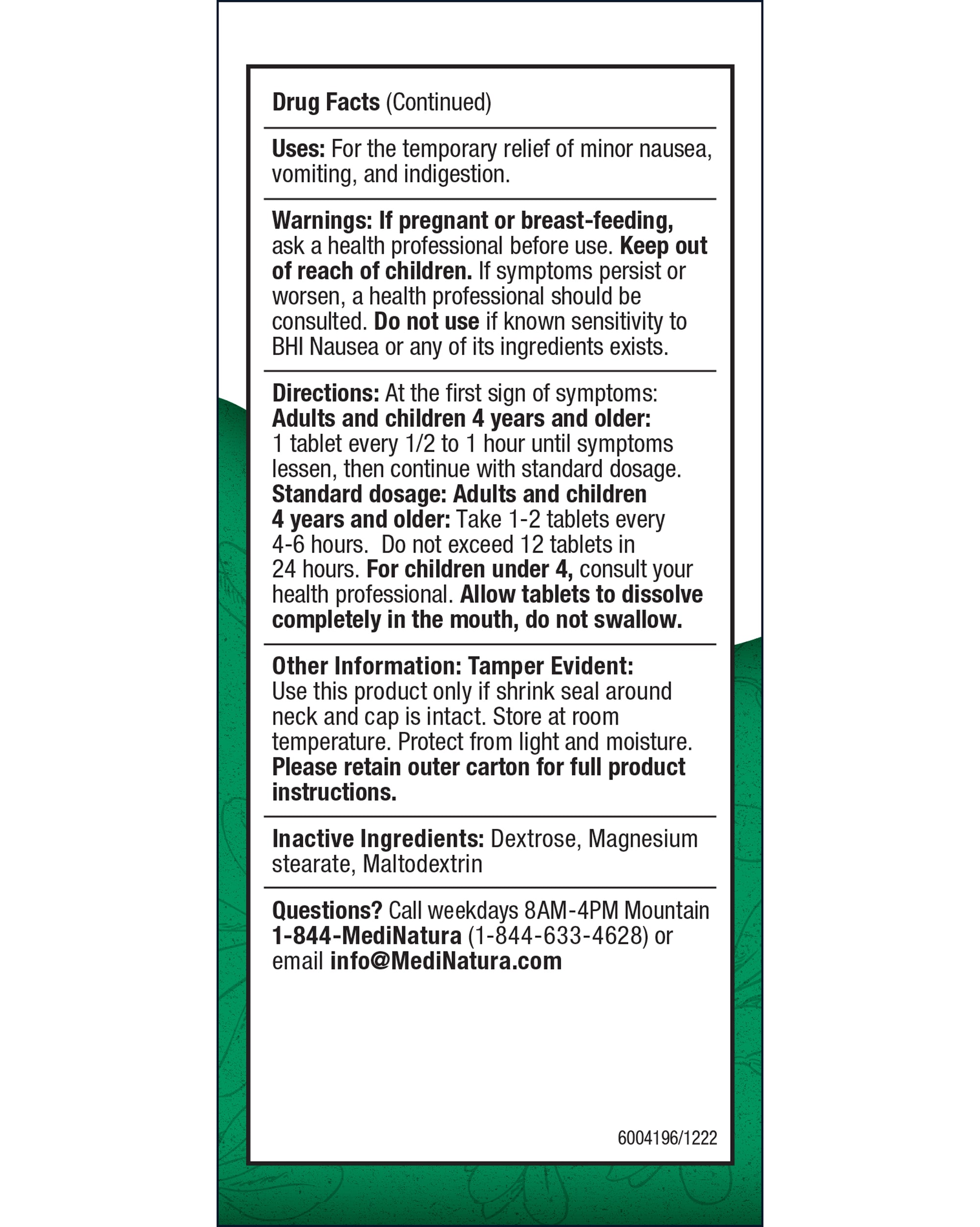 BHI Nausea Relief - 100 Tablets