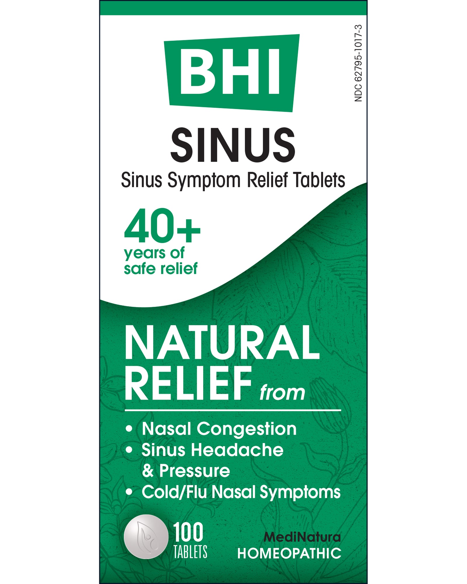 BHI Sinus Congestion Relief - 100 Tablets