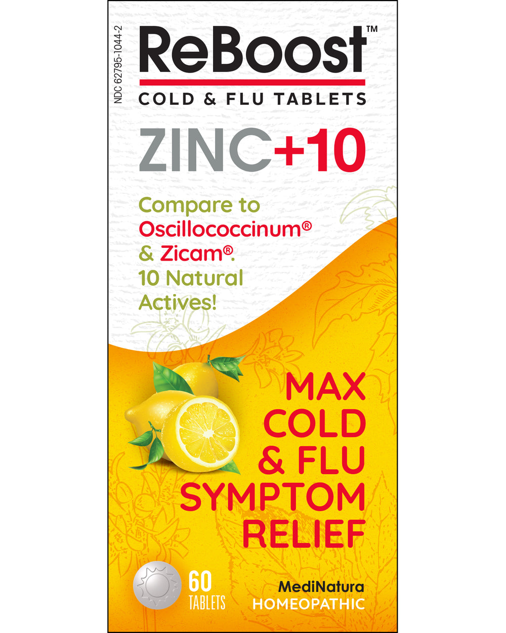 ReBoost Cold & Flu Tablets Zinc +10 – Lemon – 60 Tablets