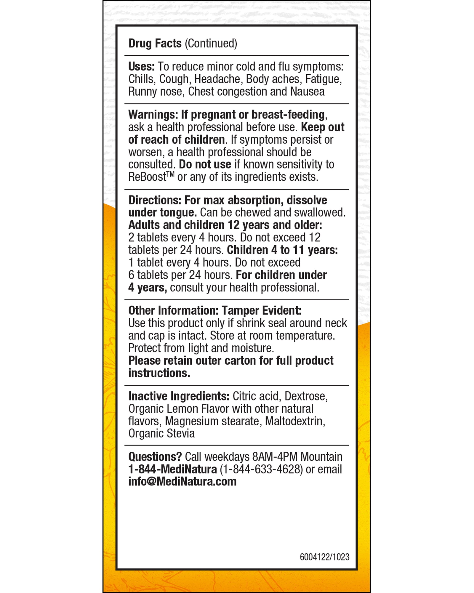 ReBoost Cold & Flu Tablets Zinc +10 – Lemon – 60 Tablets