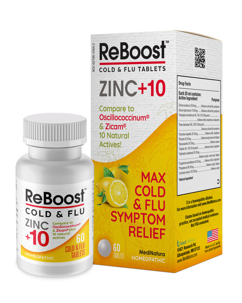 ReBoost Cold & Flu Tablets Zinc +10 – Lemon – 60 Tablets