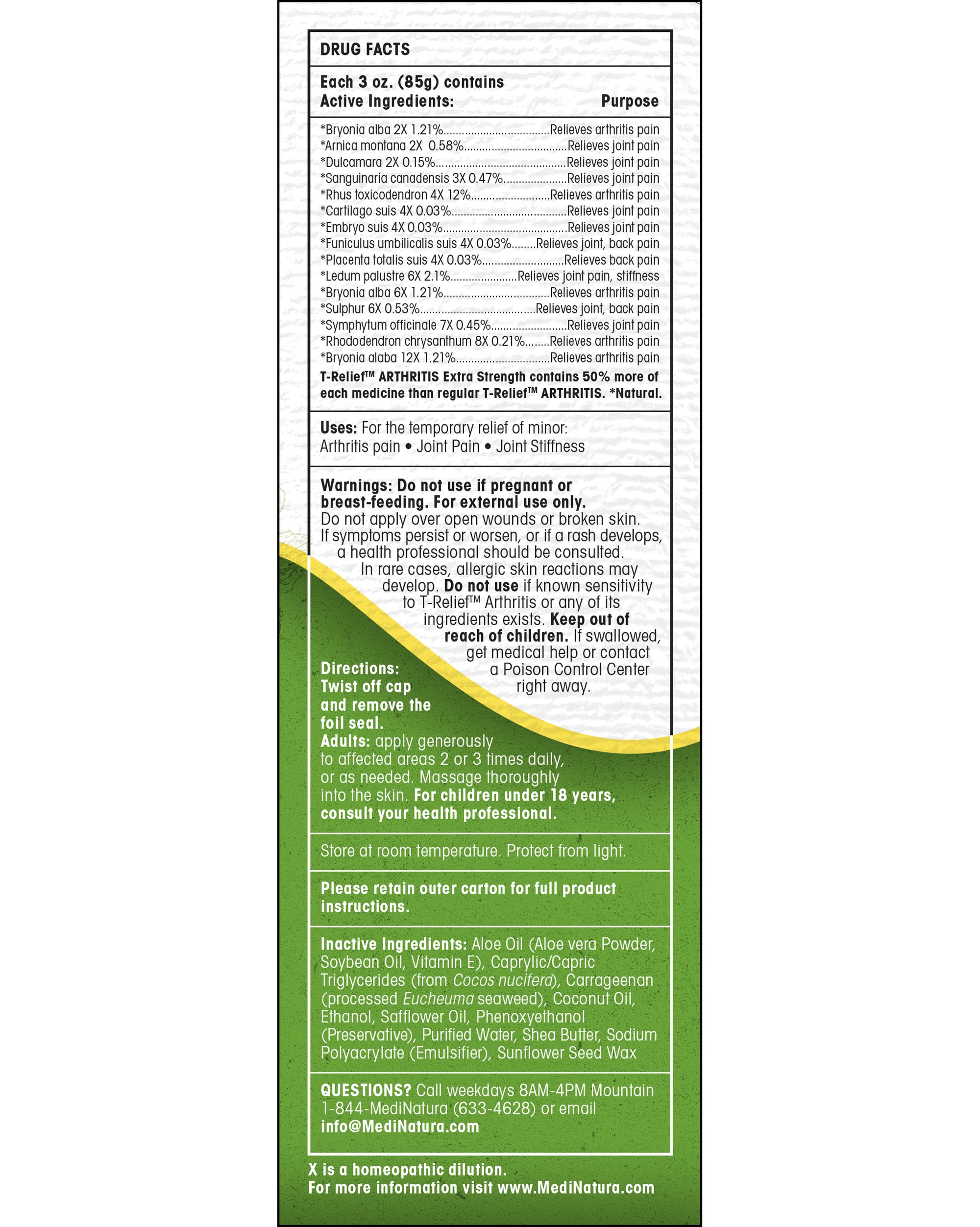 T-Relief Arthritis Extra Strength Cream 3oz