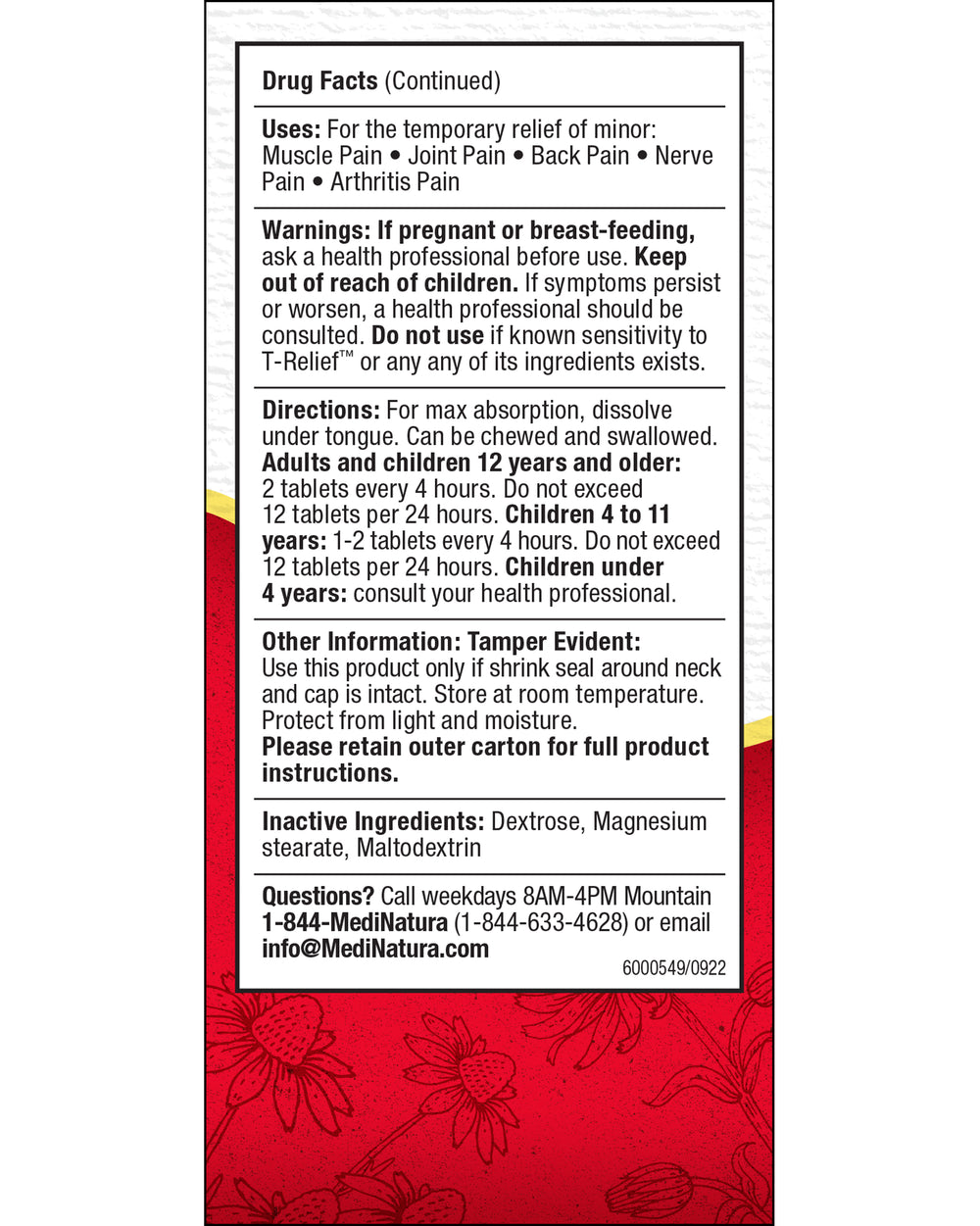 T-Relief Extra Strength Pain - 100 Tablets