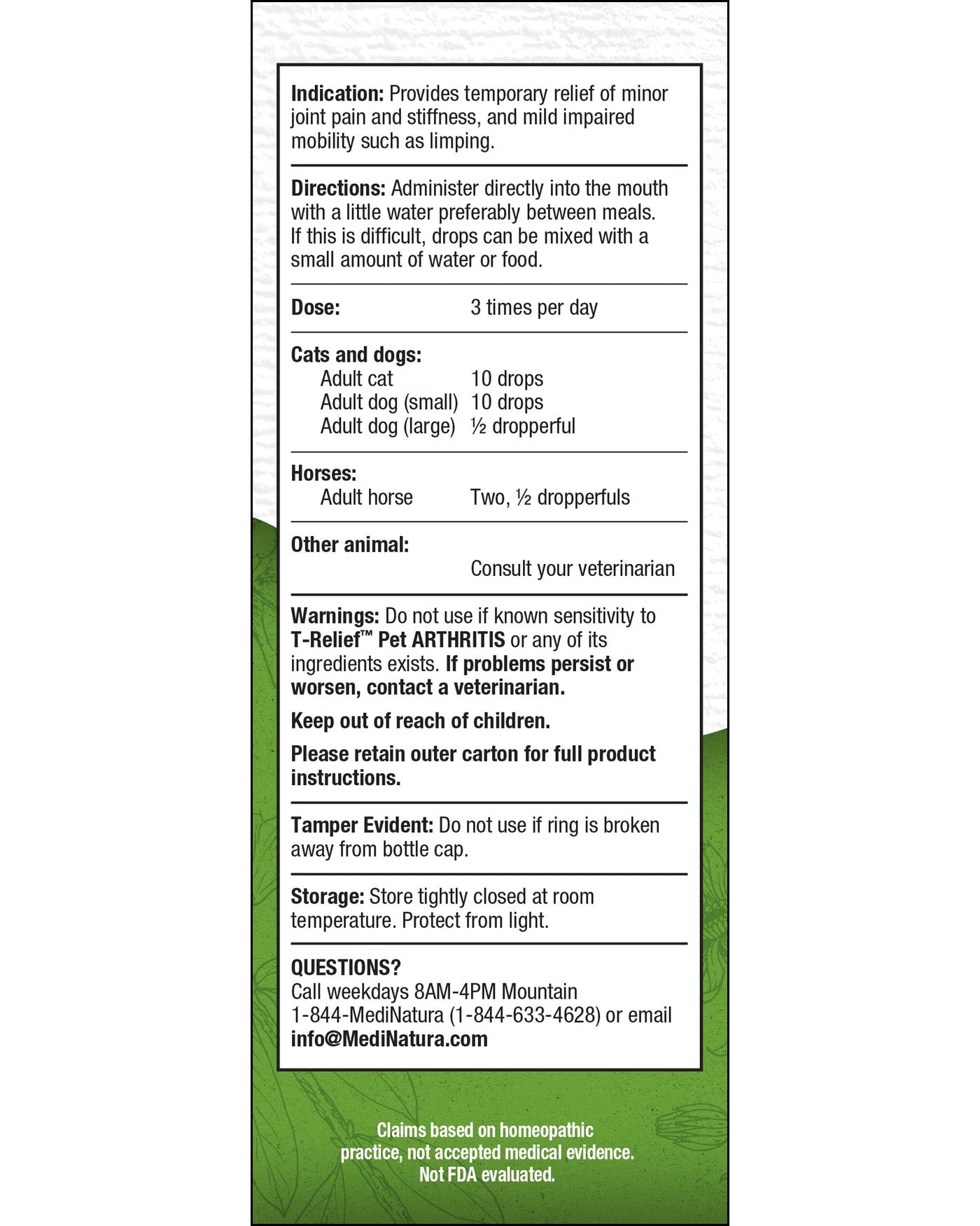 T-Relief Pet Arthritis Pain Drops - 50 ml