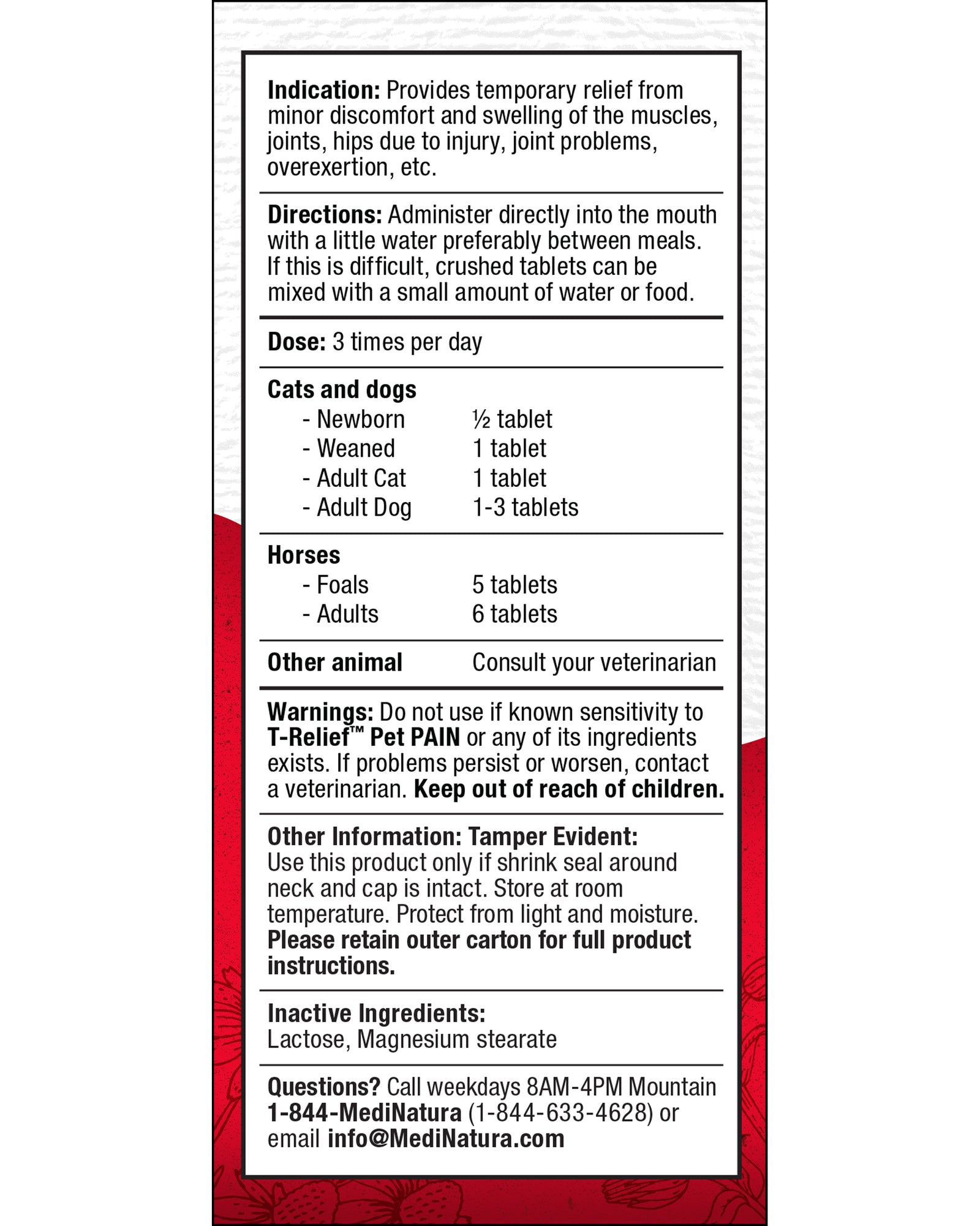 T-Relief Pet Pain - 90 Tablets